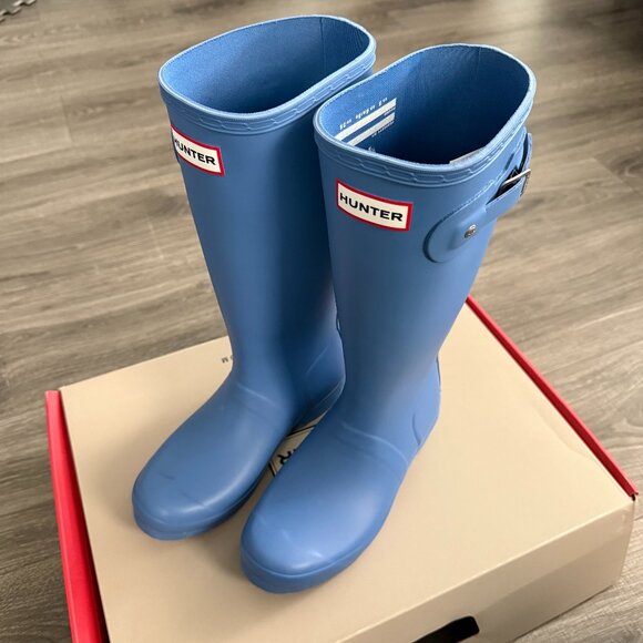 Hunter | Shoes | Nib Hunter Stornoway Rain Boots Tall Blue Original ...